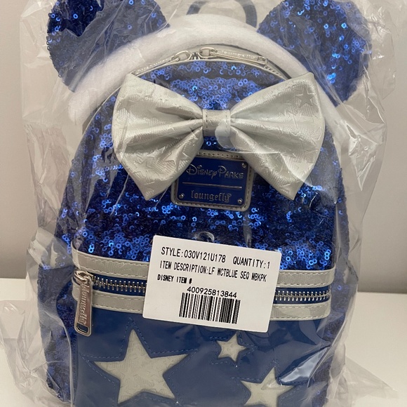Disney | Bags | Disney Parks Loungefly The Wishes Come True Blue Sequin ...